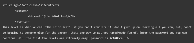 Hack This Site Basic Web Challenges Level 1
