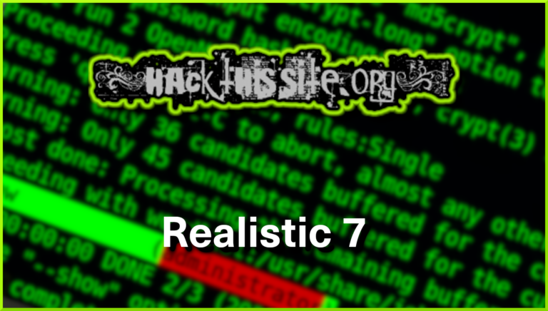 Hack This Site: Realistic Web Mission - Level 7 - haxez